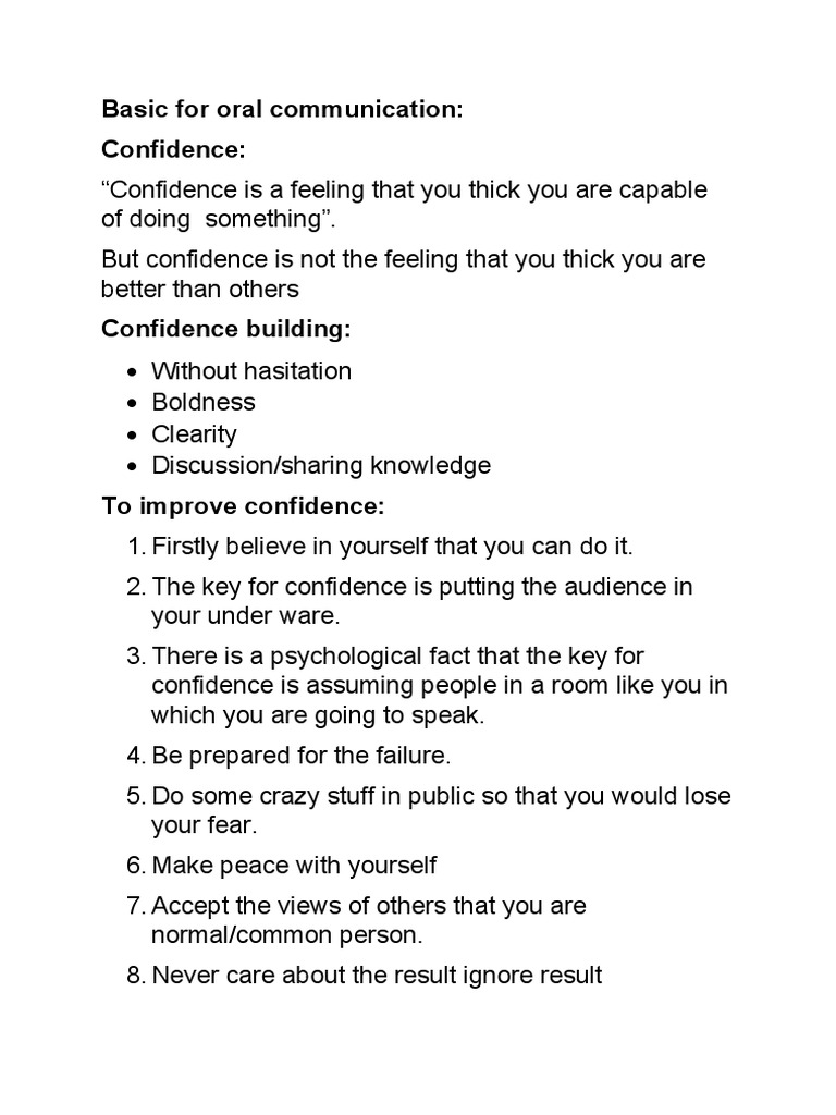 Boosting Oral Communication Confidence | PDF | Neuropsychological ...