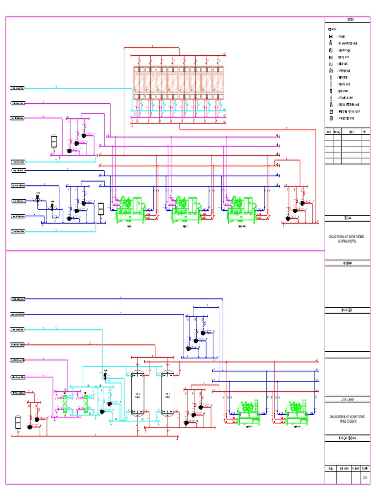 DAIKIN Schematic - Chiller & Hot Water System | PDF | Valve | Gases