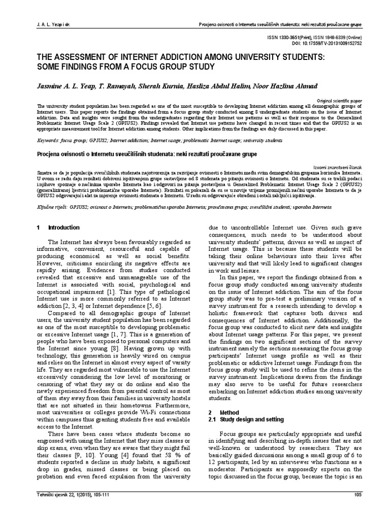 The Assessment of Internet Addiction Among University Students: Some ...