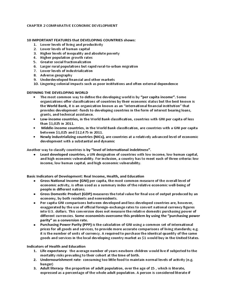 Chapter 2 Comparative Economic Development | PDF | Purchasing Power ...