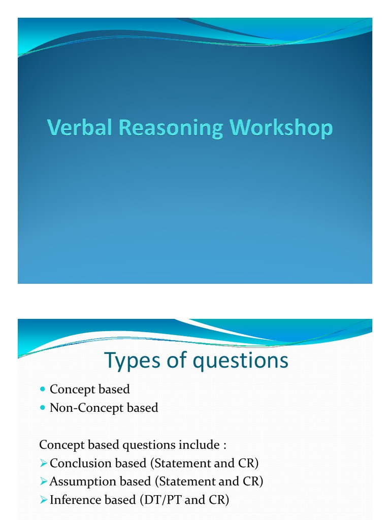 Verbal Reasoning Question Types Guide | PDF | Argument | Reason