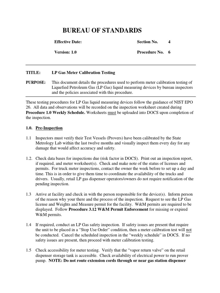 LP Gas Meter Calibration Guide | PDF | Valve | Calibration