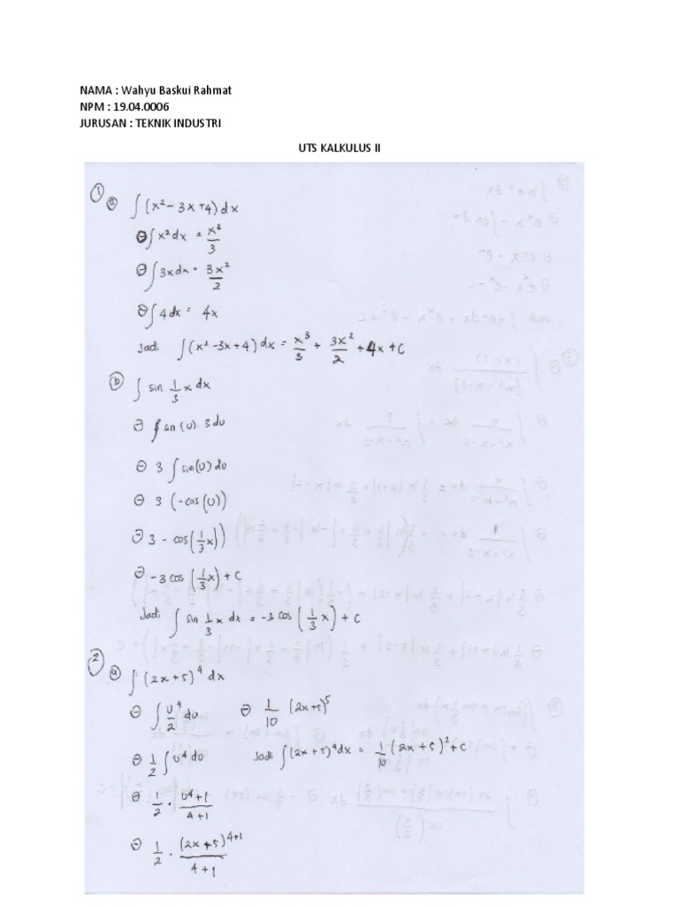 Uts Kalkulus Ii | PDF