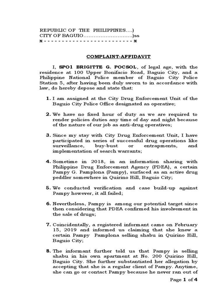 Affidavit Arresting Officer | PDF | Affidavit | Criminal Law