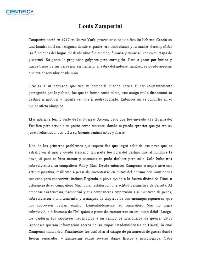 Louis Zamperini | PDF | Japón | Deportes