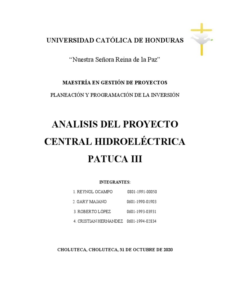 Análisis del Proyecto Hidroeléctrico Patuca III | PDF ...