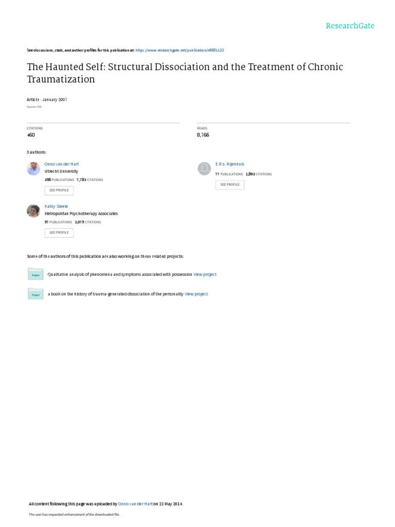 The Haunted Self Structural Dissociation and The T PDF | PDF ...