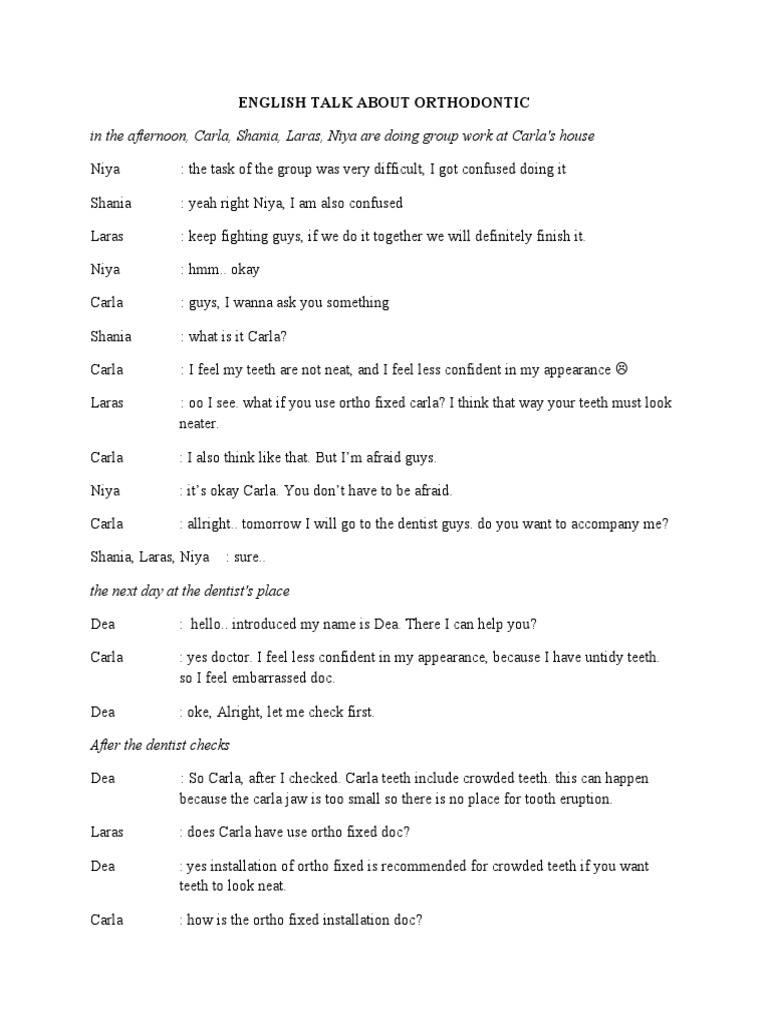 English Talk About Orthodontic | PDF | Mouth | Dentistry
