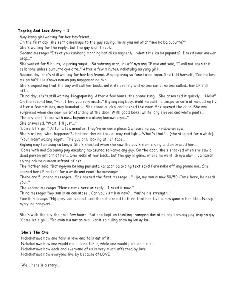 Tagalog Sad Love Story | PDF