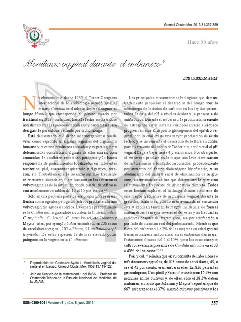 Moniliasis Vaginal | PDF | Candidiasis | Especialidades Medicas