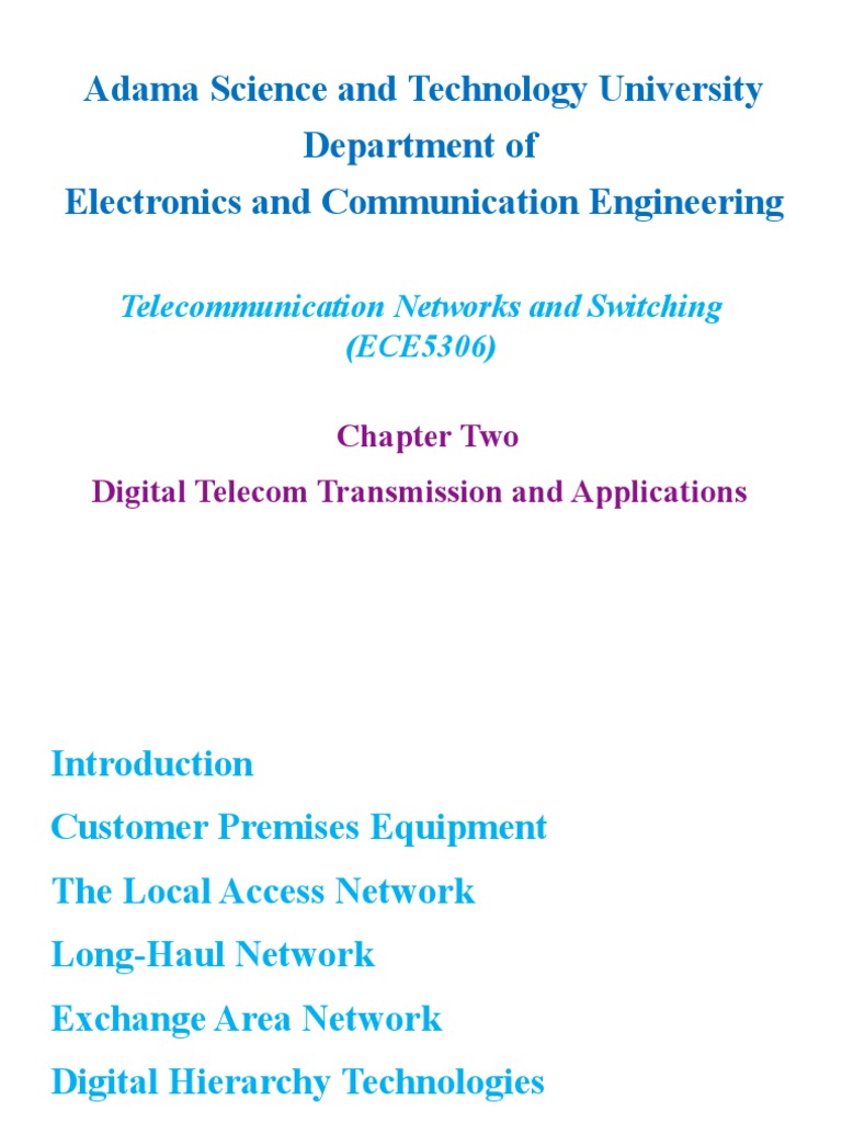 Digital Telecom Transmission and Applications | PDF | Telephone ...