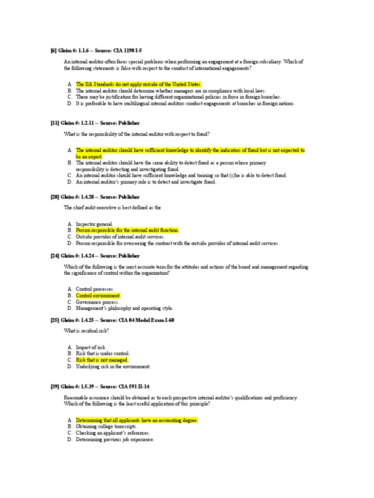 Module 15 Review Questions | PDF | Internal Audit | Audit