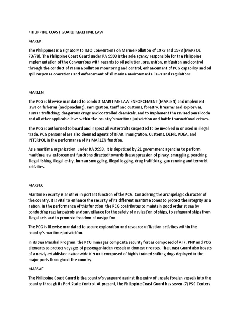 Philippine Coast Guard | PDF | Search And Rescue | Water Transport