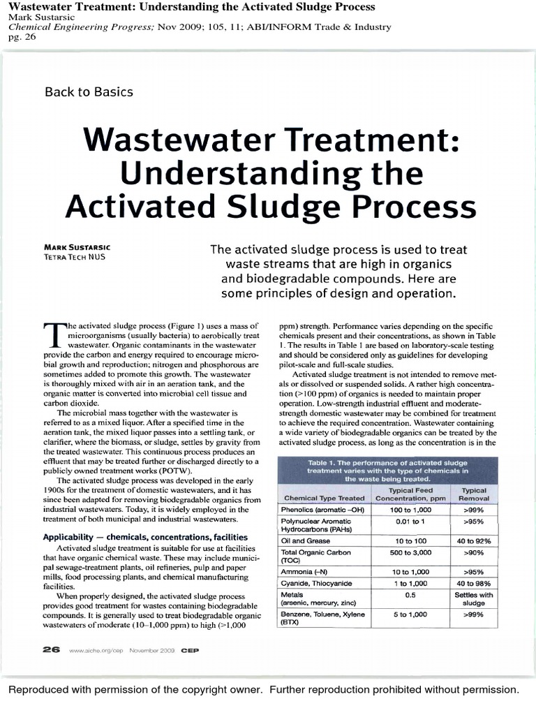 Wastewater Treatment: Understanding The Activated Sludge Process – BYAMJ