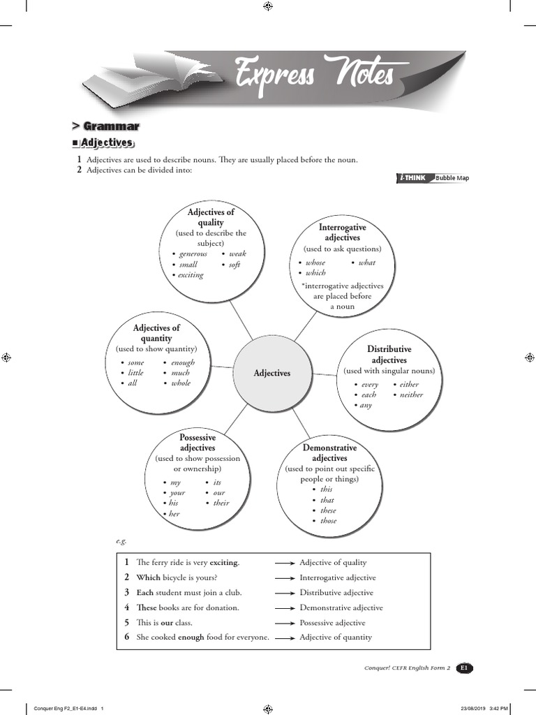 Conquer Eng F2 - E1-E4 PDF | PDF | Adjective | Noun