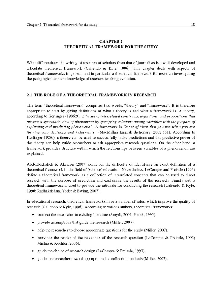 Chapter 2: Theoretical Framework For The Study | PDF | Creationism | Evolution