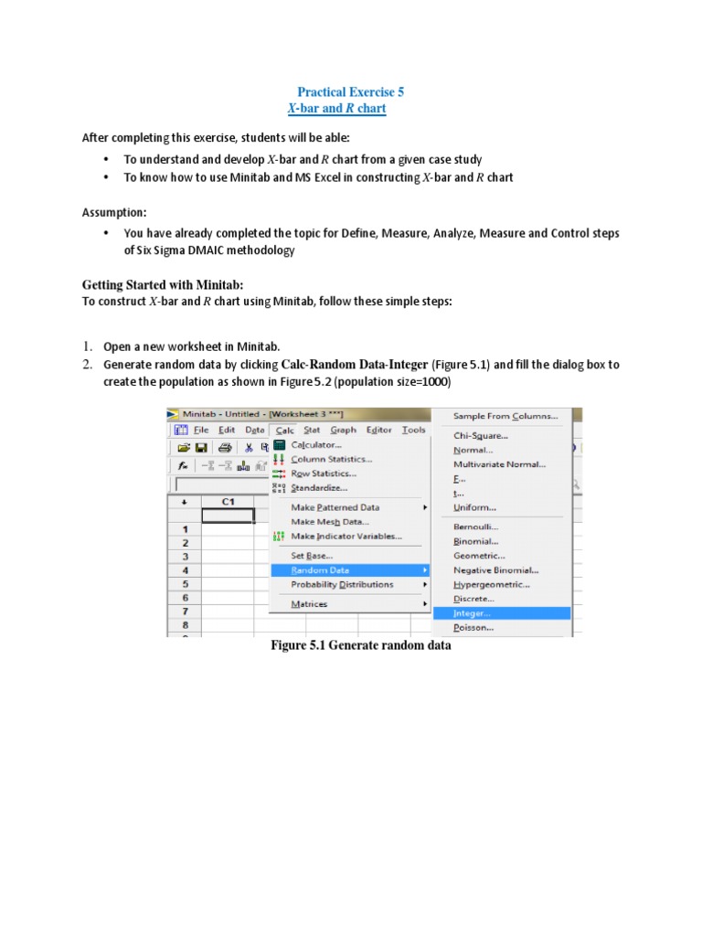 Getting Started With Minitab:: X-Bar and R Chart | PDF | Standard ...