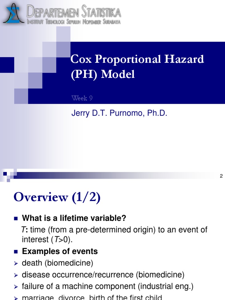 Cox Proportional Hazard Model | PDF | Statistical Theory | Statistics