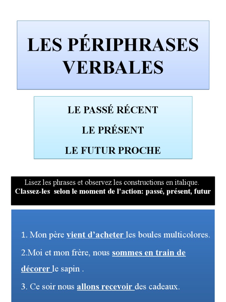 Les Périphrases Verbales | PDF
