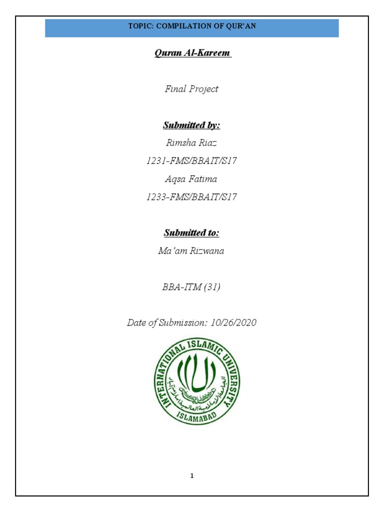 Compilation of Quran | PDF | Quran | Islam