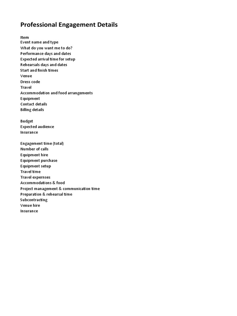 Gig Sheet | PDF | Market (Economics) | Business