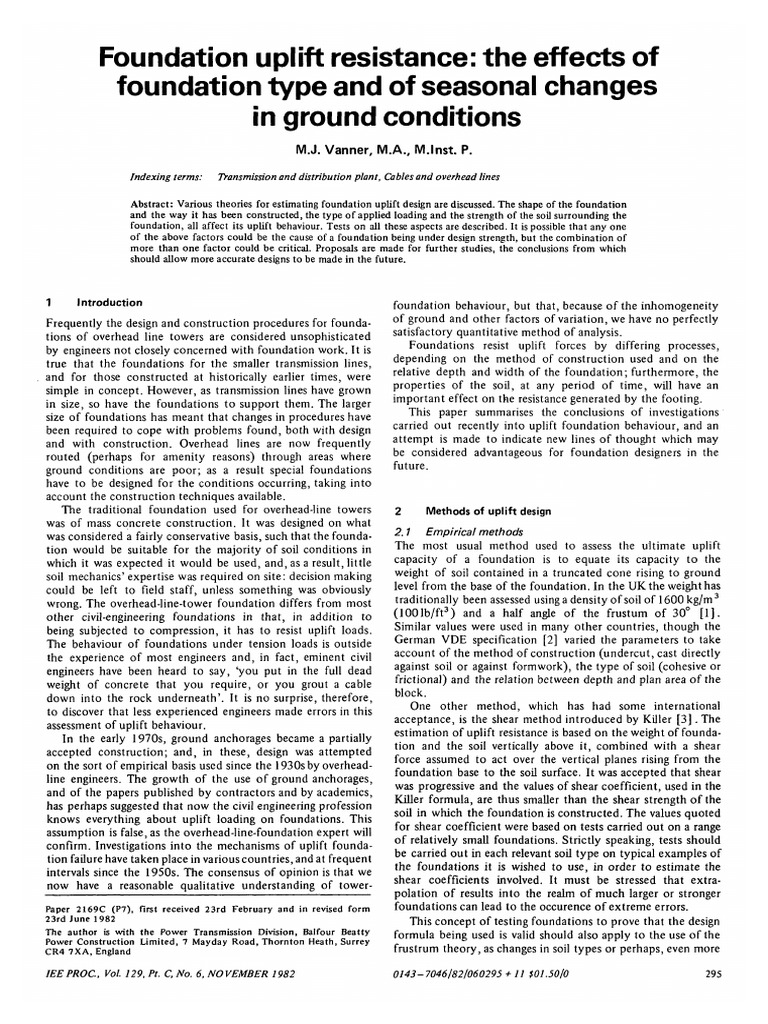 Foundation Uplift Resistance Analysis | PDF | Soil Mechanics | Soil