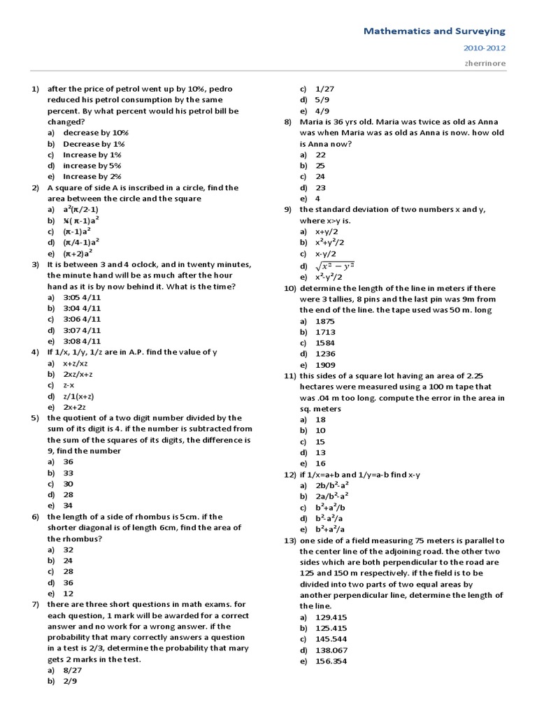 Besa Math Reviewer Sample | PDF | Sphere | Triangle