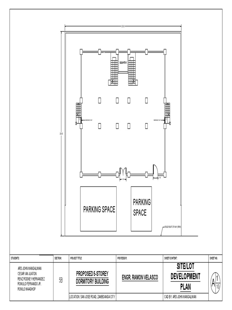 Parking Space Parking Space: Site/Lot Development Plan | PDF