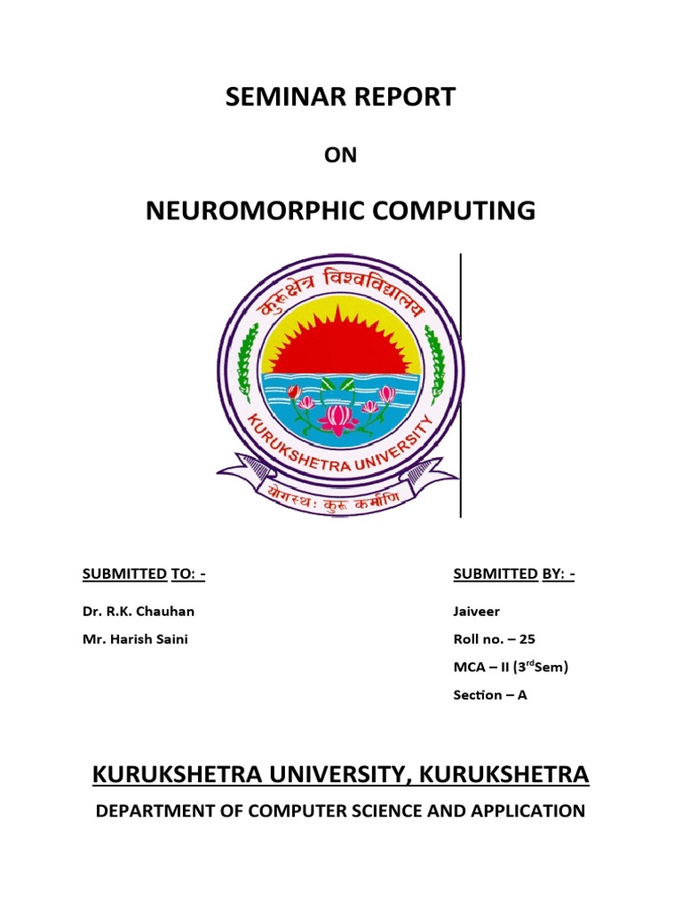 SEMINAR REPORT First Page | PDF