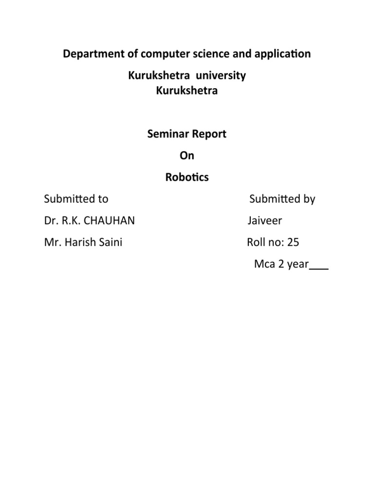 Department of Computer Science and Application Kurukshetra University ...