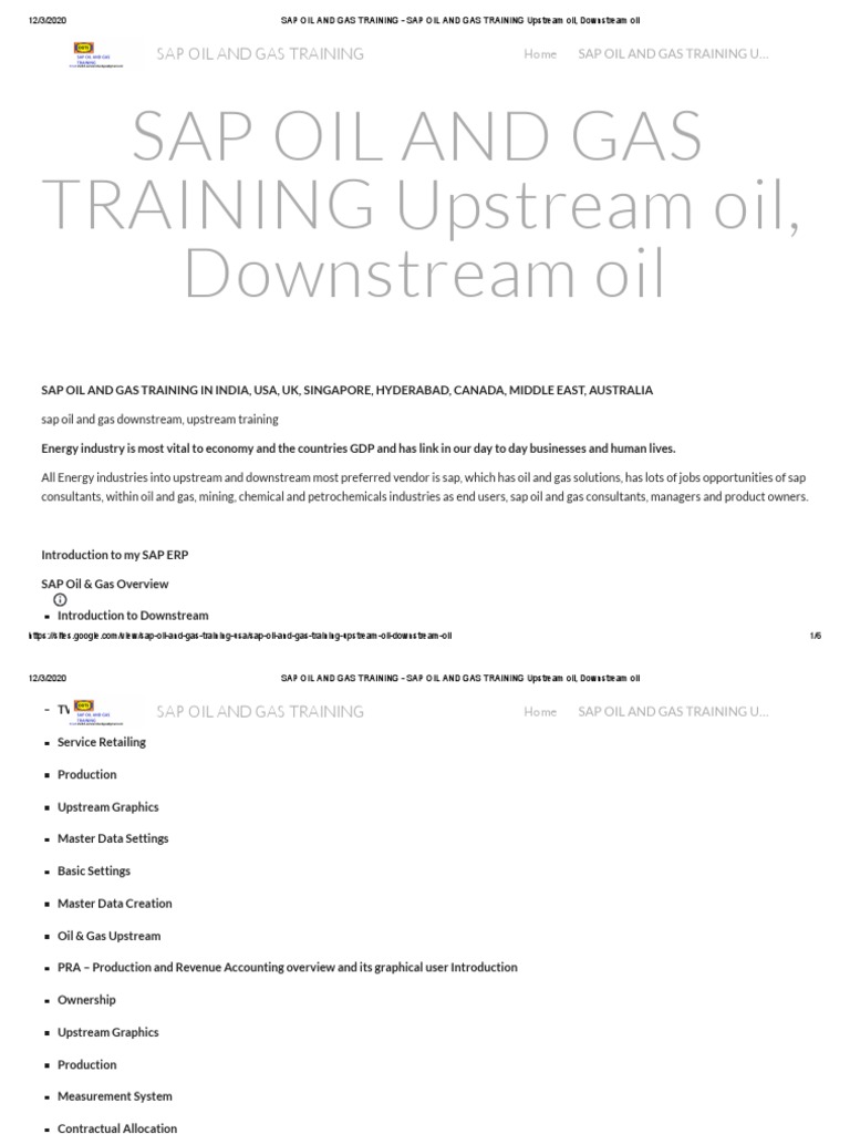 Sap Oil and Gas Training - Sap Oil and Gas Training Upstream Oil, Downstream Oil | PDF | Sap Se ...