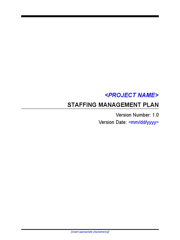 Staffing Management Plan | PDF | Project Management | Computing
