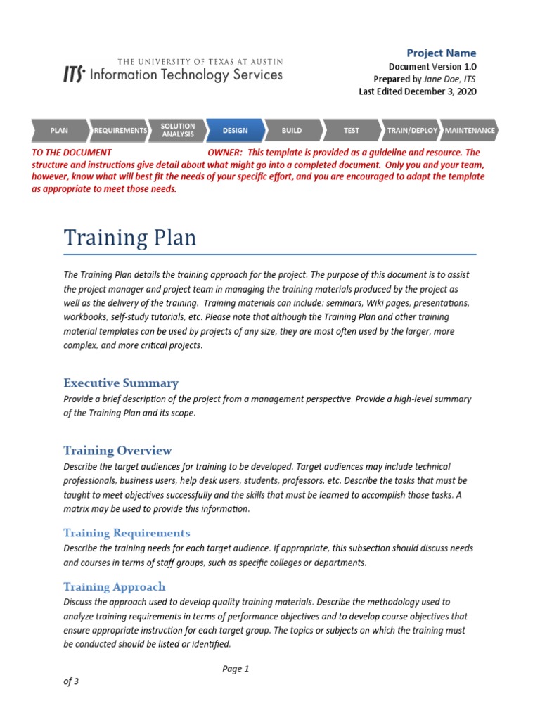 Training Plan: Executive Summary | PDF | Wiki | Behavior Modification
