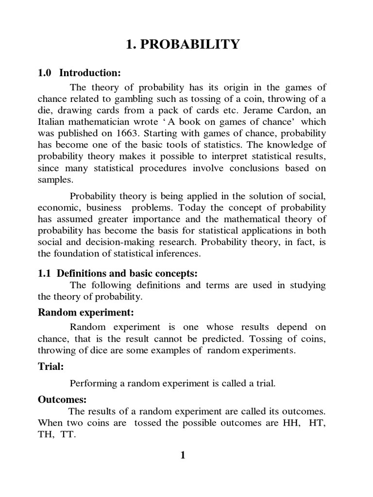 Probability | PDF | Probability | Probability Theory