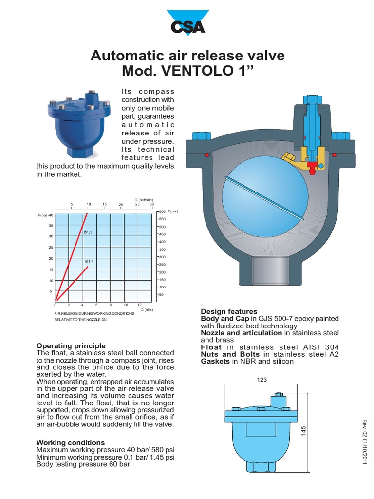 Air Valve Csa | PDF | Valve | Building Engineering