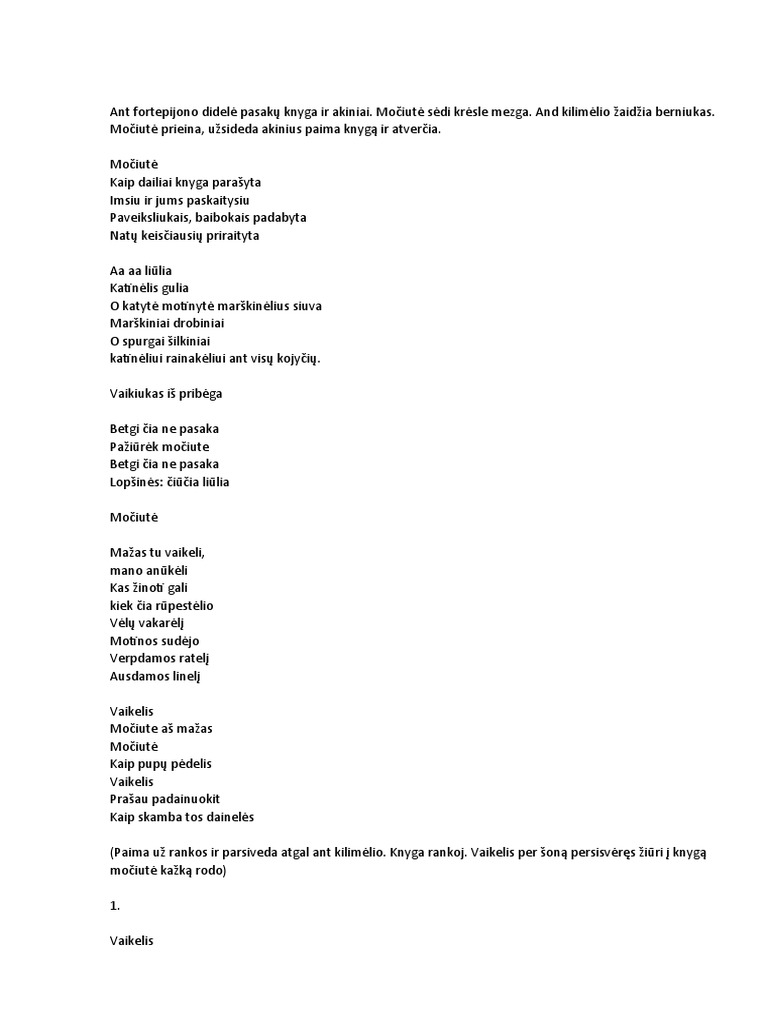 Scenarijus Mamos Dienai | PDF