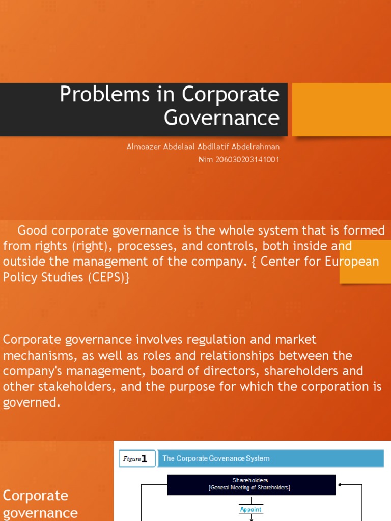 Problems in Corporate Governance | PDF | Governance | Corporate Governance