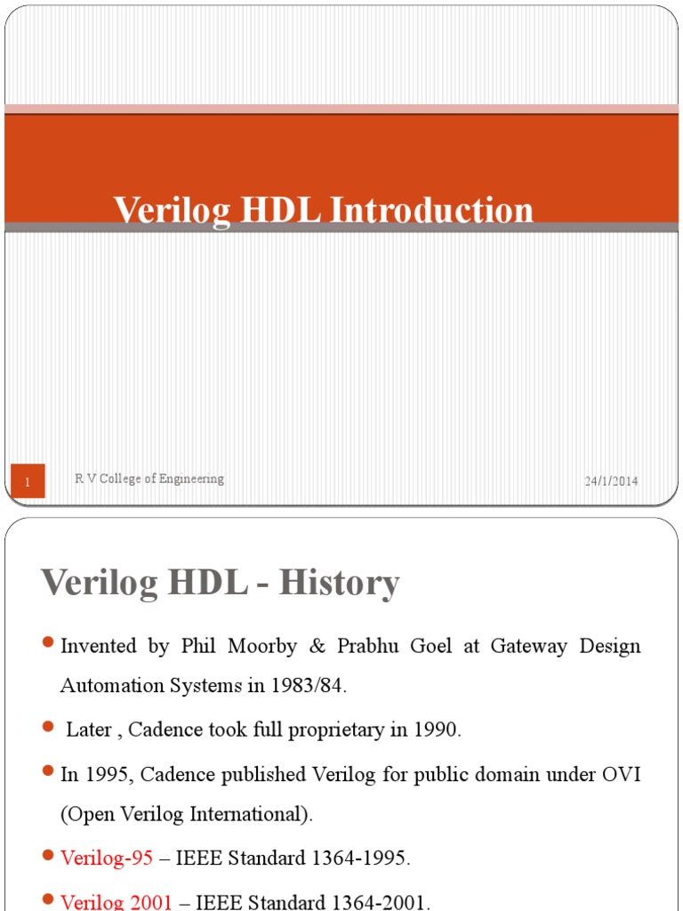 An Introduction To Verilog Hdl Exploring The History Levels Of Abstraction Design