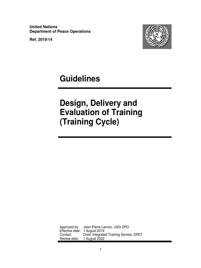 Design, Delivery and Evaluation of Training (Training Cycle) | PDF ...