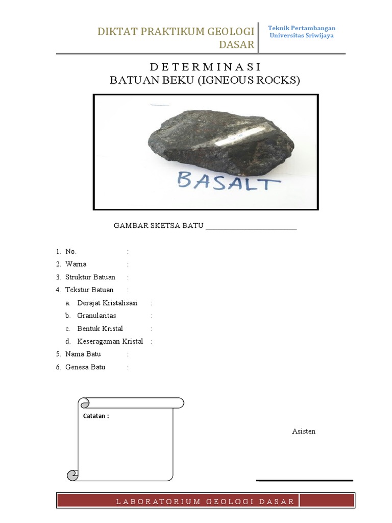 BAB 2 - Batuan Beku BASALT | PDF