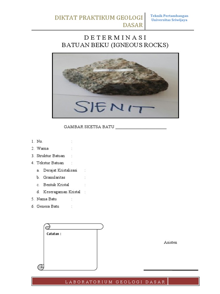 BAB 2 - Batuan Beku SIENIT | PDF
