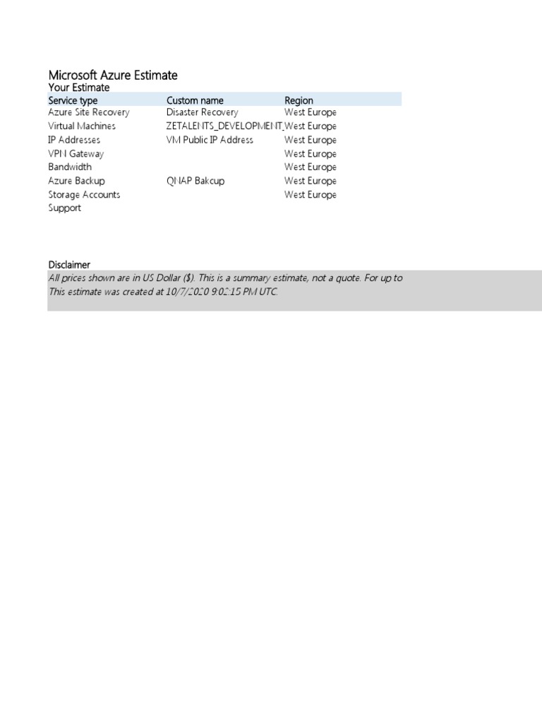 Exported Estimate | PDF