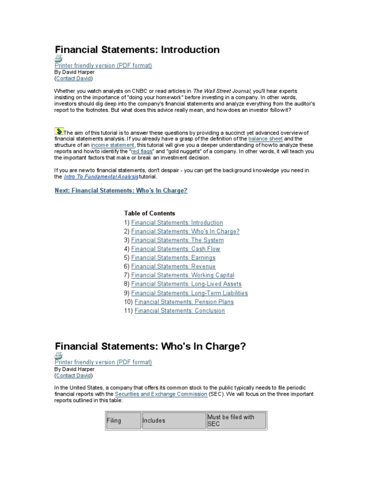 Advance Financial Statement Analysis | PDF | Free Cash Flow | Earnings ...