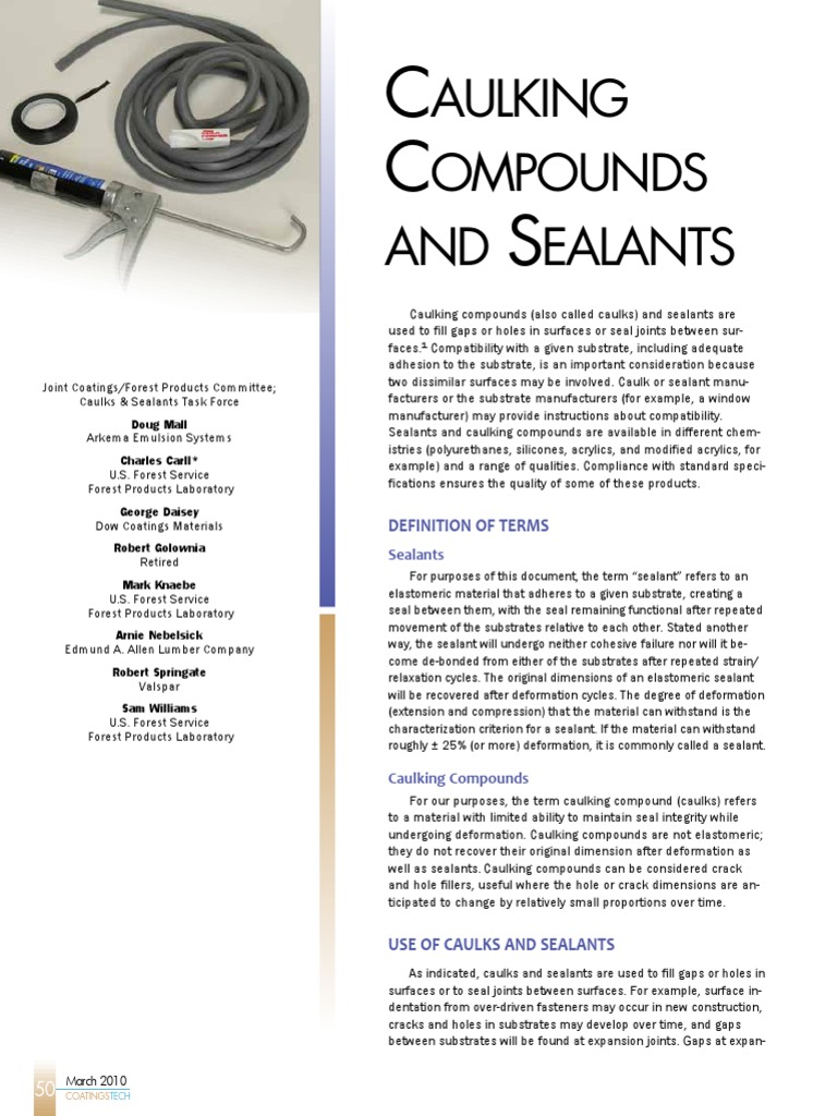 Caulking Compound and Sealants PDF | Download Free PDF | Duct (Flow) | Wall