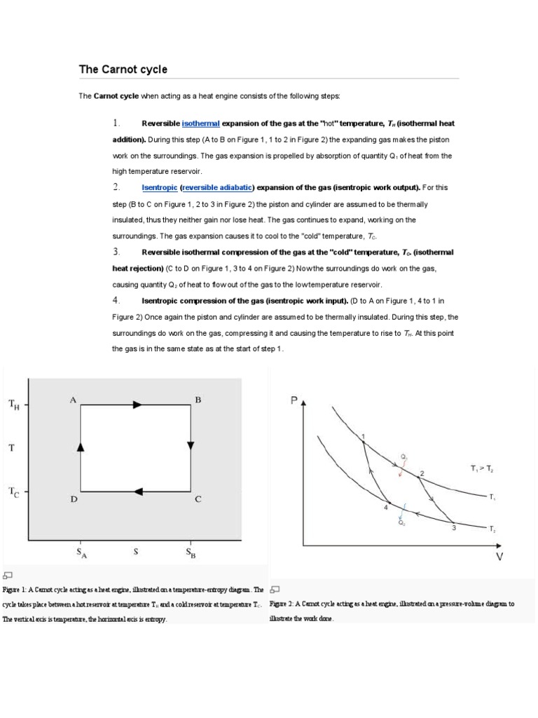 Carnot Cycle | PDF | Heat | Branches Of Thermodynamics