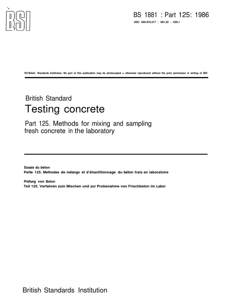 BS 1881-125-86 PDF | PDF | Construction Aggregate | Concrete