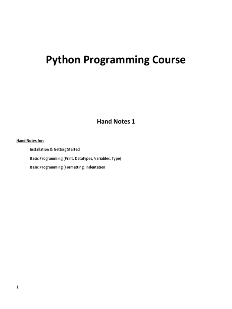 Python Course - I Getting Started With Python PDF | Download Free PDF | Python (Programming ...