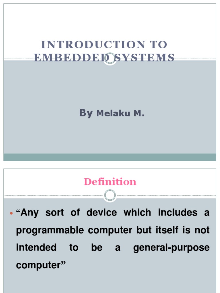 Introduction To Embedded Systems: Melaku M | PDF | Microcontroller | Scheduling (Computing)