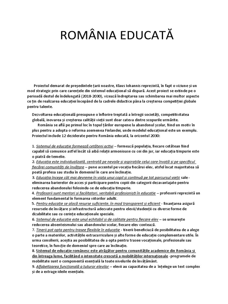 Romania Educata | PDF