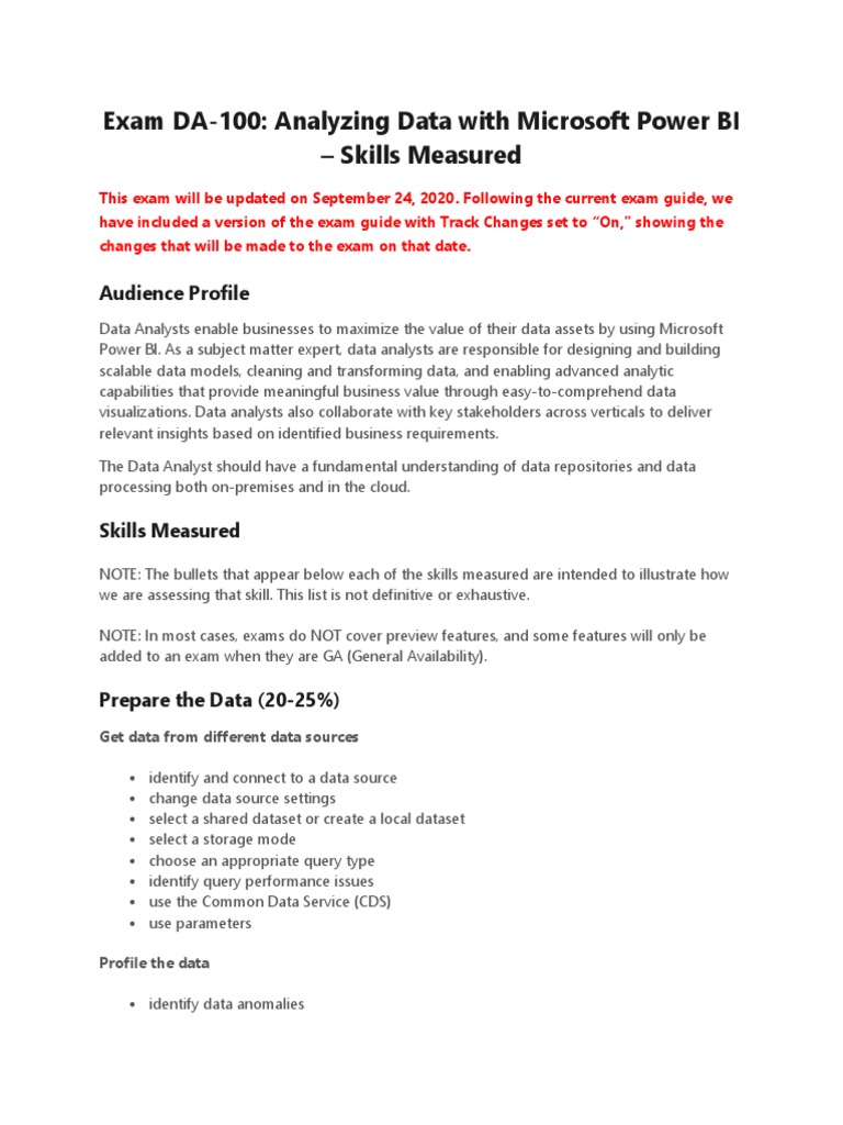 Microsoft Power BI DA-100 Exam Guide | PDF | Data Analysis | Data Model